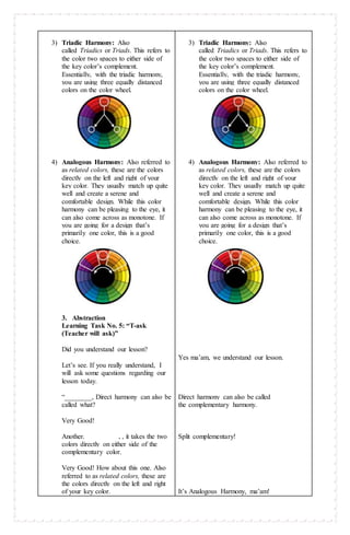 Deatailed Lesson Plan in Arts Color Harmony | DOCX