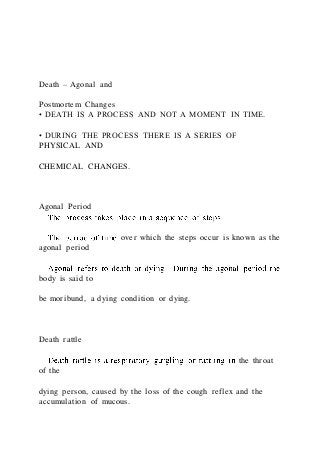 Death – Agonal and Postmortem Changes• DEATH IS A PROCES | DOCX
