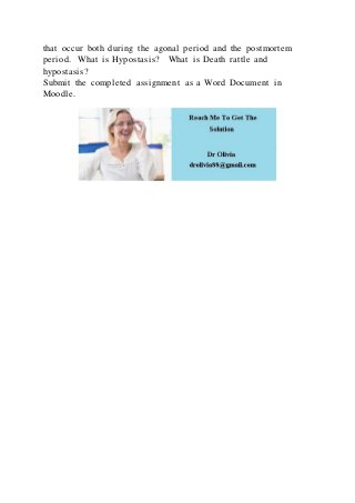 Death – Agonal and Postmortem Changes• DEATH IS A PROCES | PDF