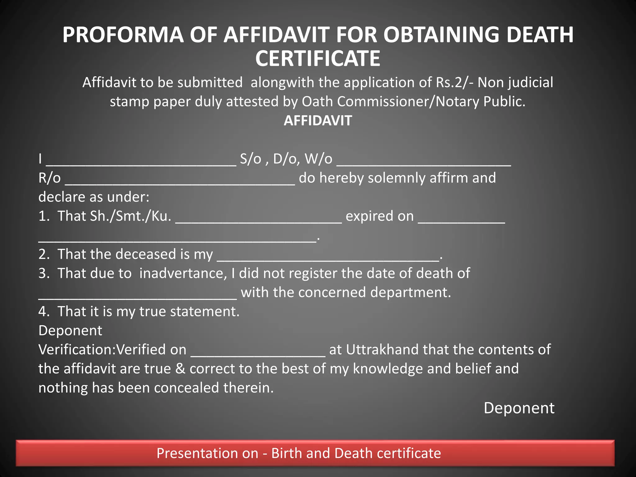 Death and birth certificate | PPTX