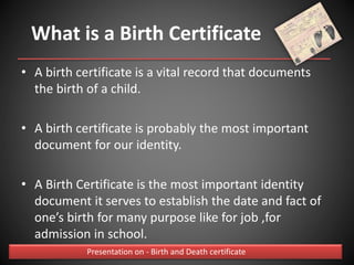 Death and birth certificate | PPTX