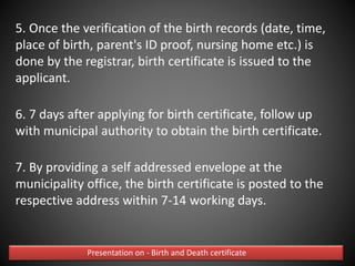 Death and birth certificate | PPTX