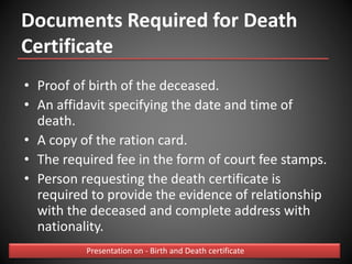 Death and birth certificate | PPTX