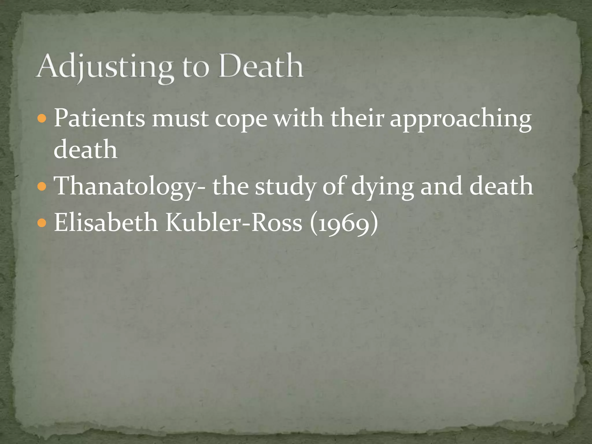Death and dying | PPT