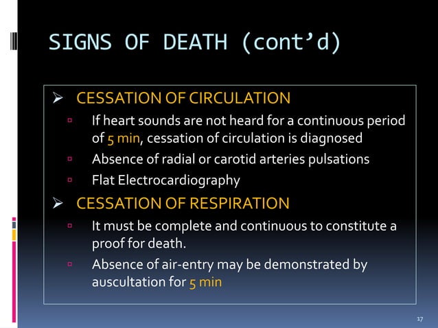 Death and signs of death | PPTX | Death, Injury, or Military Conflict ...