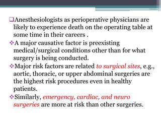 Death associated with surgery anesathesia | PPTX