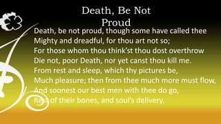 Death, Be Not Proud By John Donne | PPTX