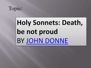 Death, be not proud | PPTX