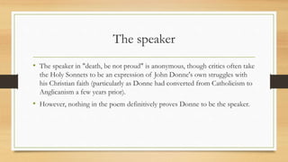 Death, be not Proud by John Donne, a mataphysical poem about christian ...