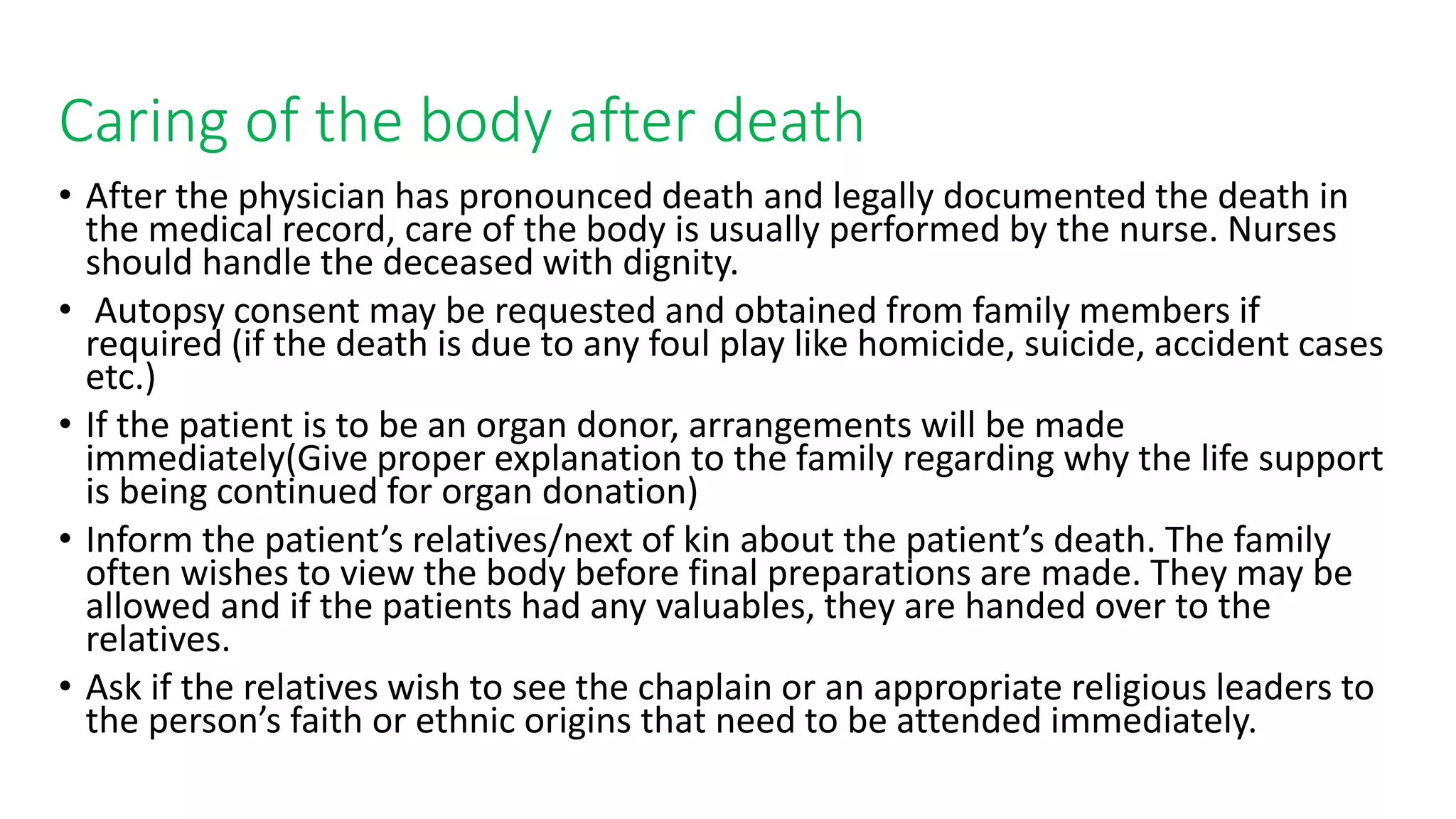 Death & Care of dead body | PPTX