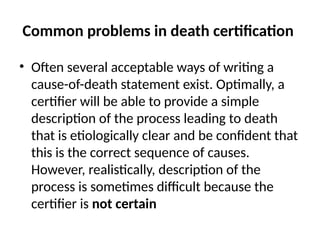 DEATH CERTIFICATE.pptx certifying death by | PPTX
