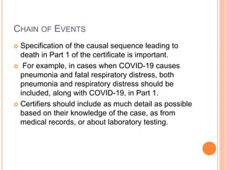 Death certification and minimum standards for performing autopsies ...