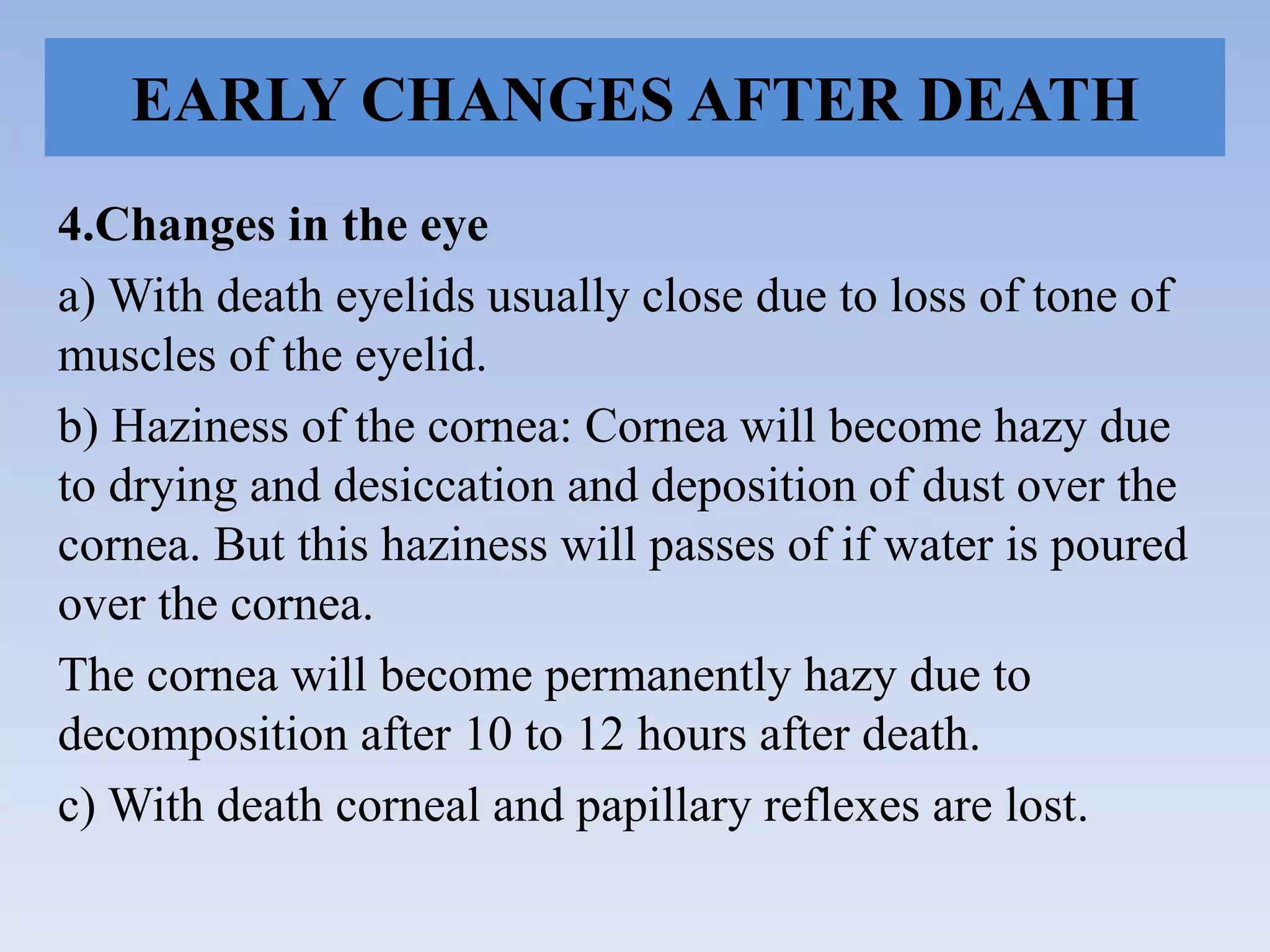 Death & changes after death | PDF | Eye and Vision Conditions ...