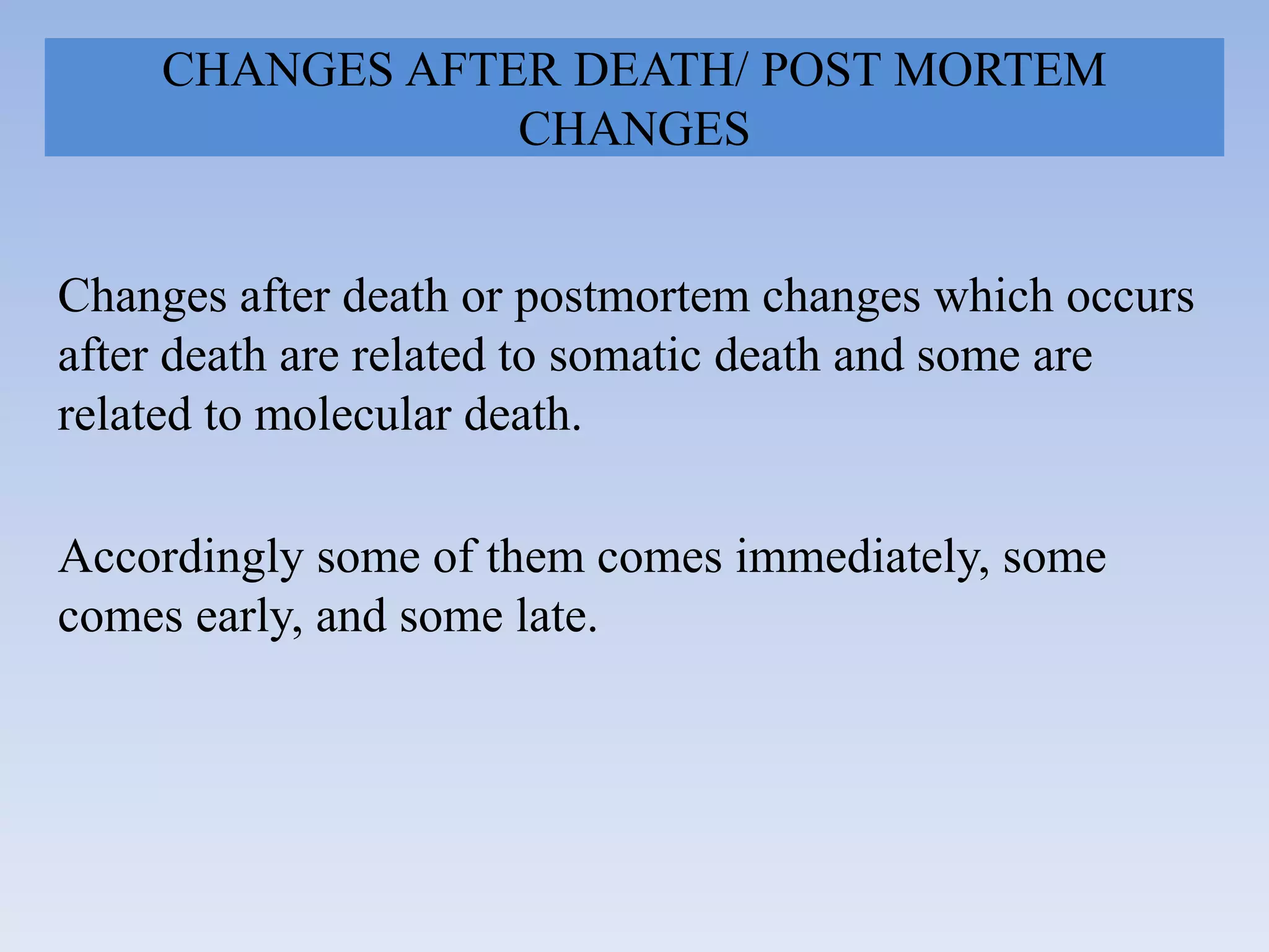 Death & changes after death | PDF