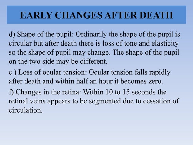 Death & changes after death | PDF | Eye and Vision Conditions ...