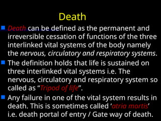 Death, Diagnosis & Certification-forensic medicine | PPTX