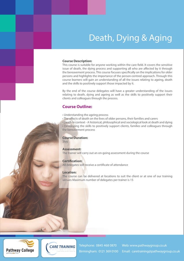 Dealing with Death, Dying & Aging Training Courses | PDF | Eldercare ...