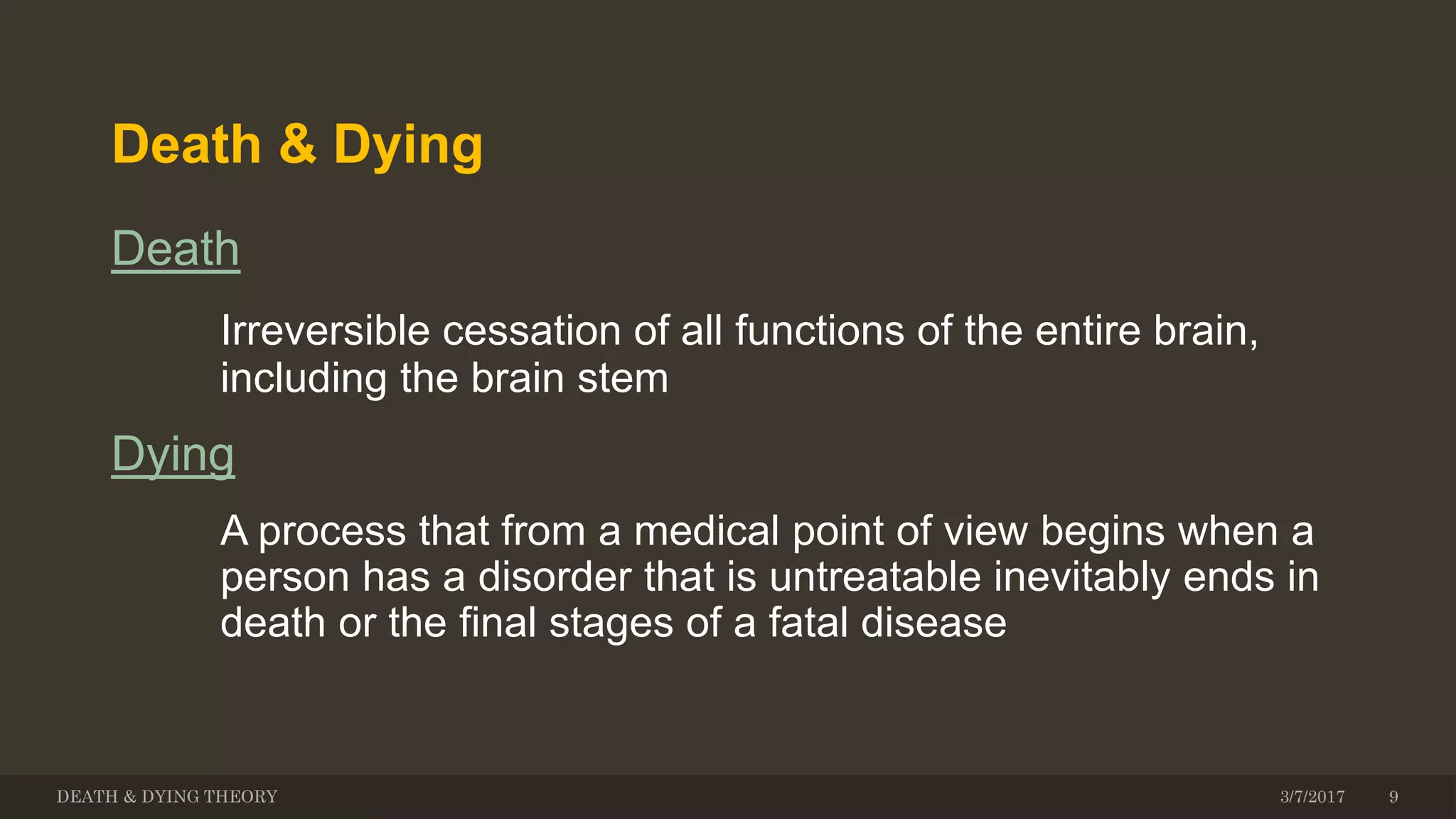 Death & dying theories | PPTX
