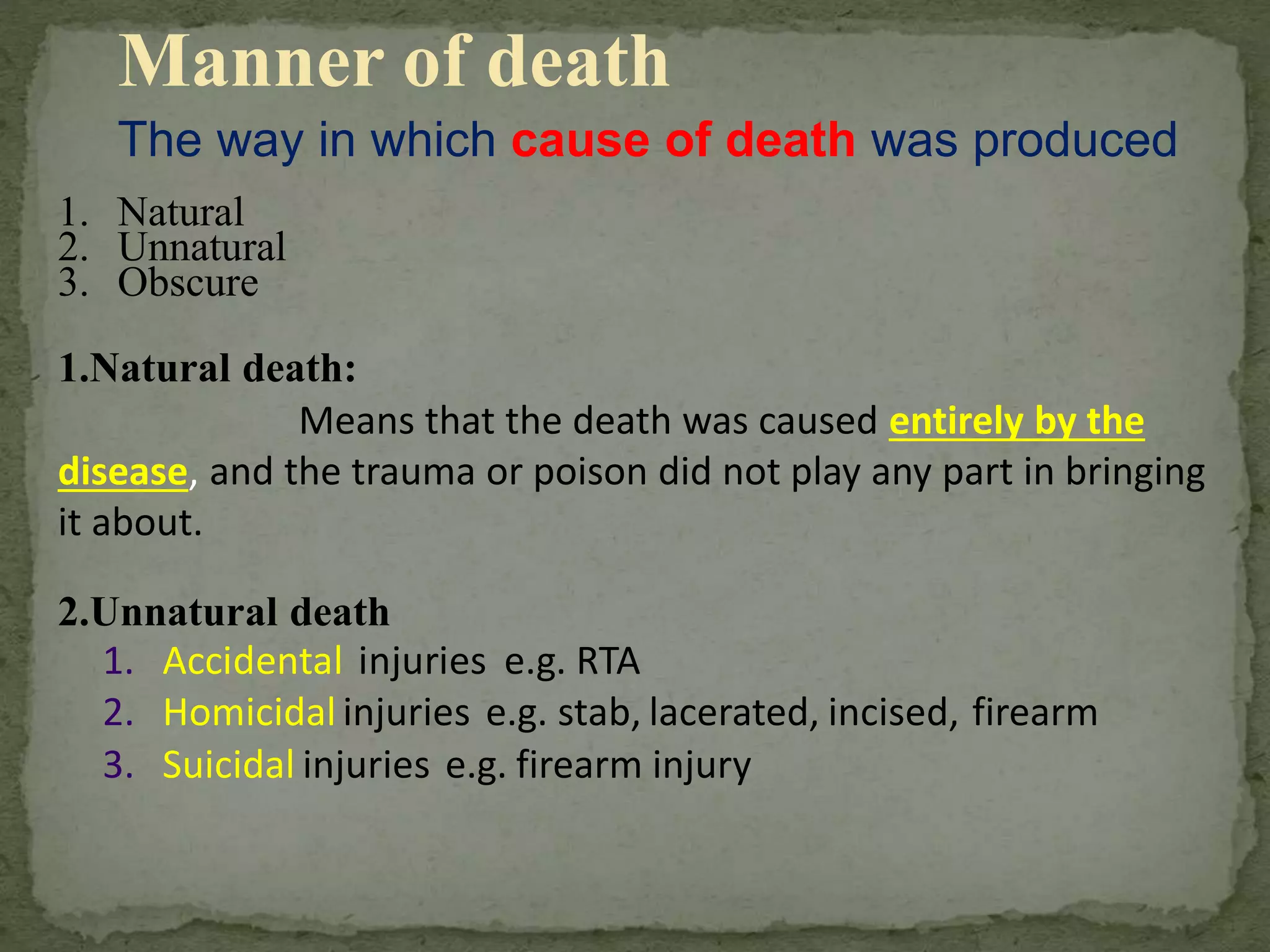 Death & its causes | PPTX