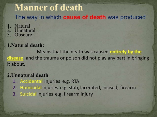 Death & its causes | PPTX