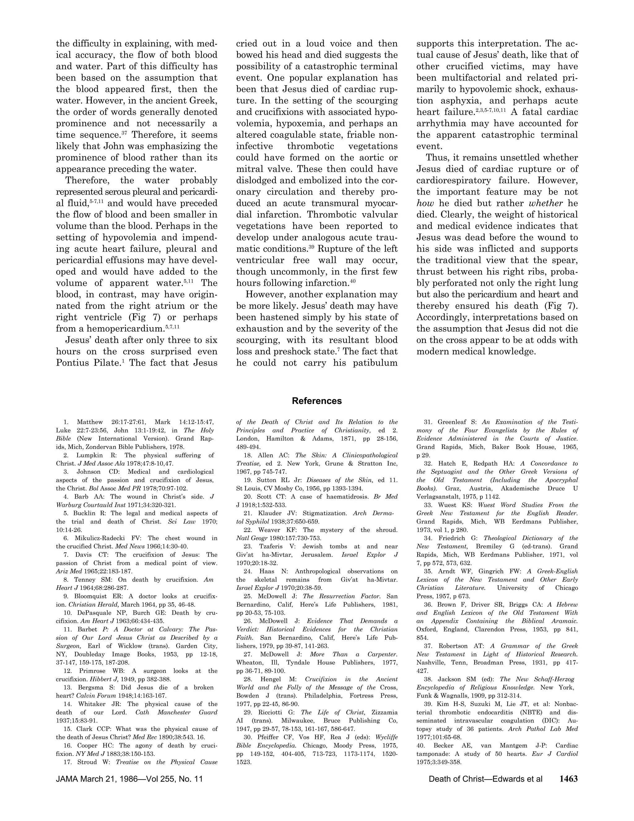 On the physical death of Jesus Christ | PDF