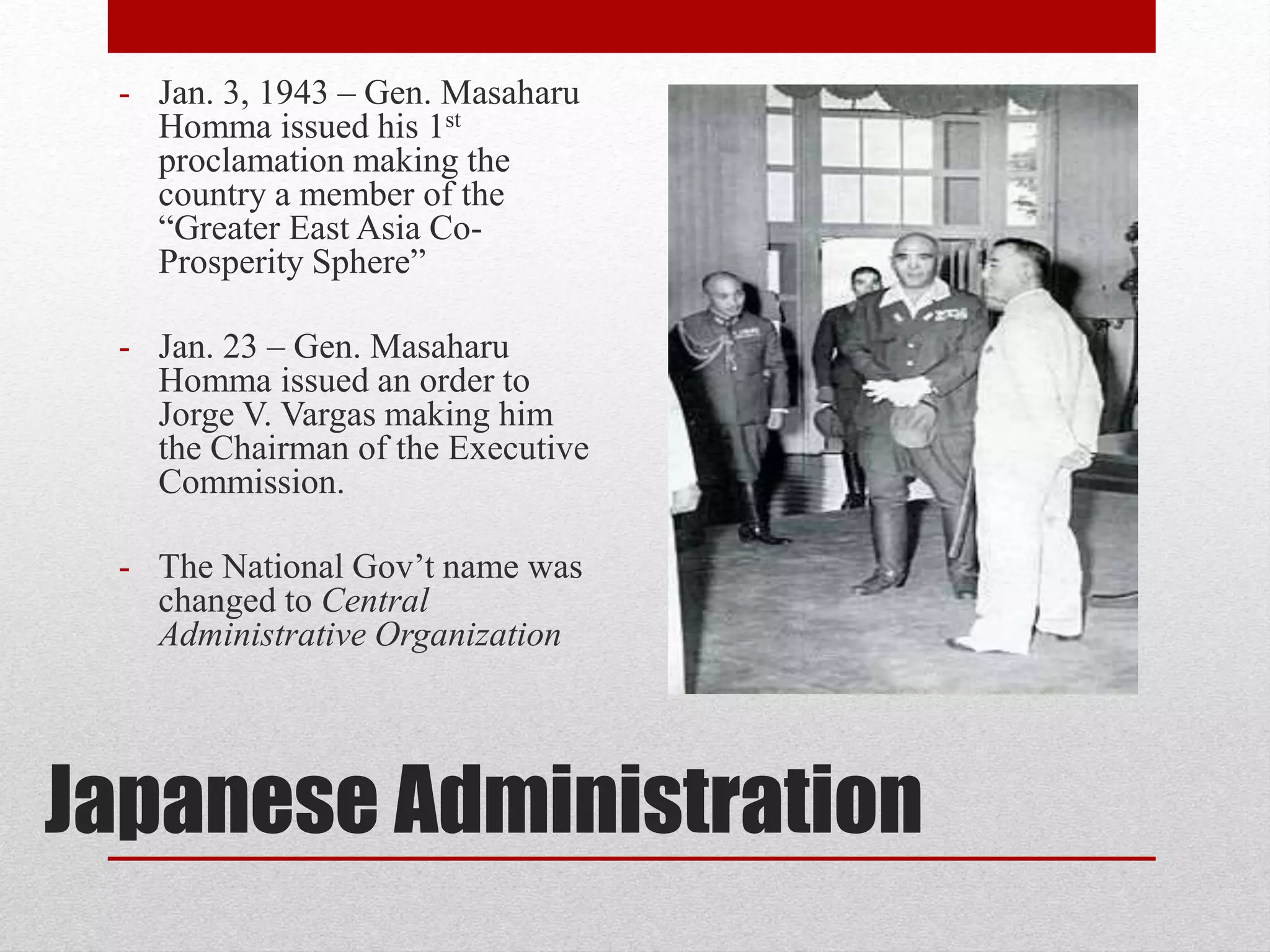 Japanese Occupation in the Philippines | PPTX
