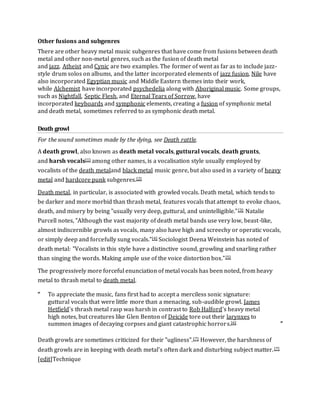 Death metal | DOCX | Classic Rock | Rock Music