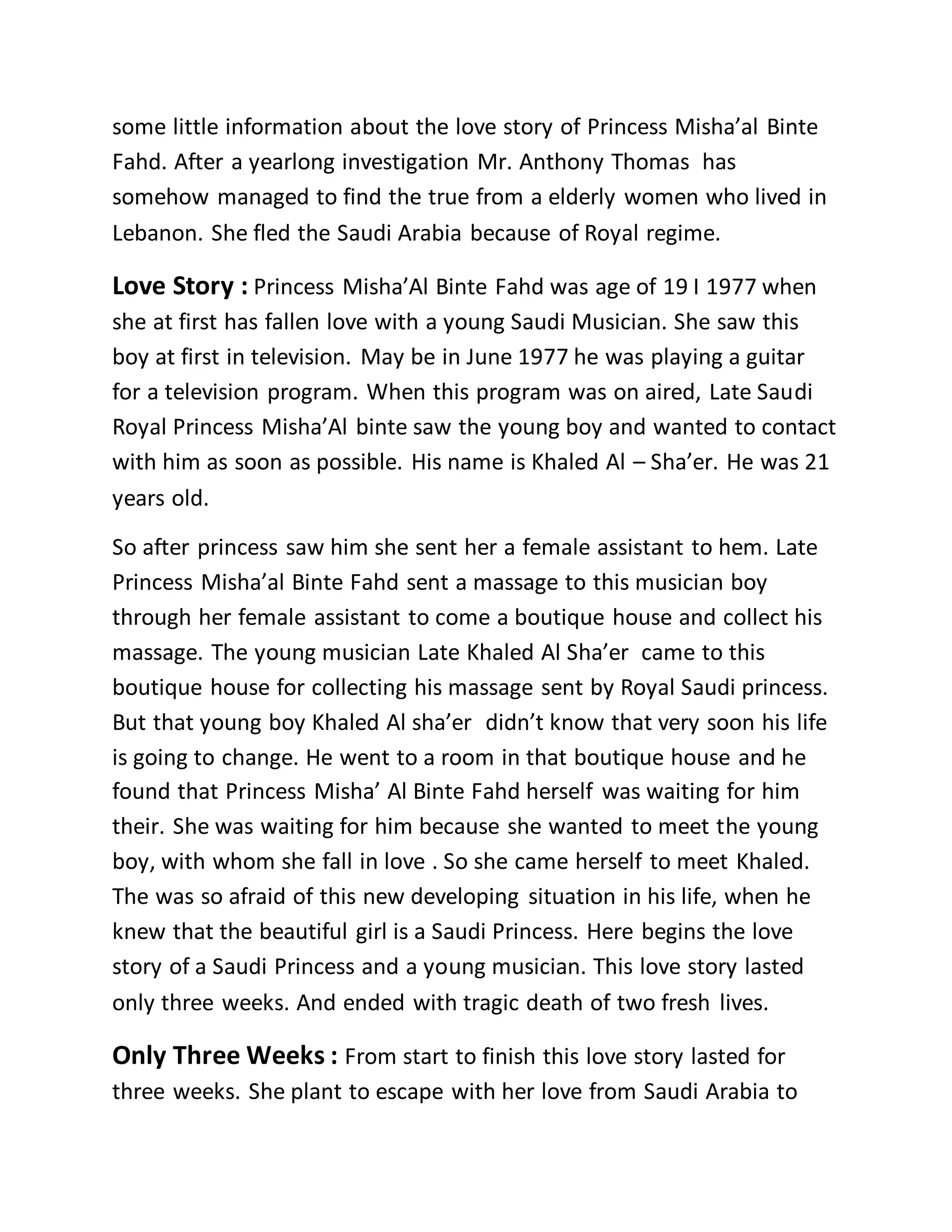 Death of a princess | DOCX