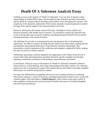 Death Of A Salesman Analysis Essay.pdf