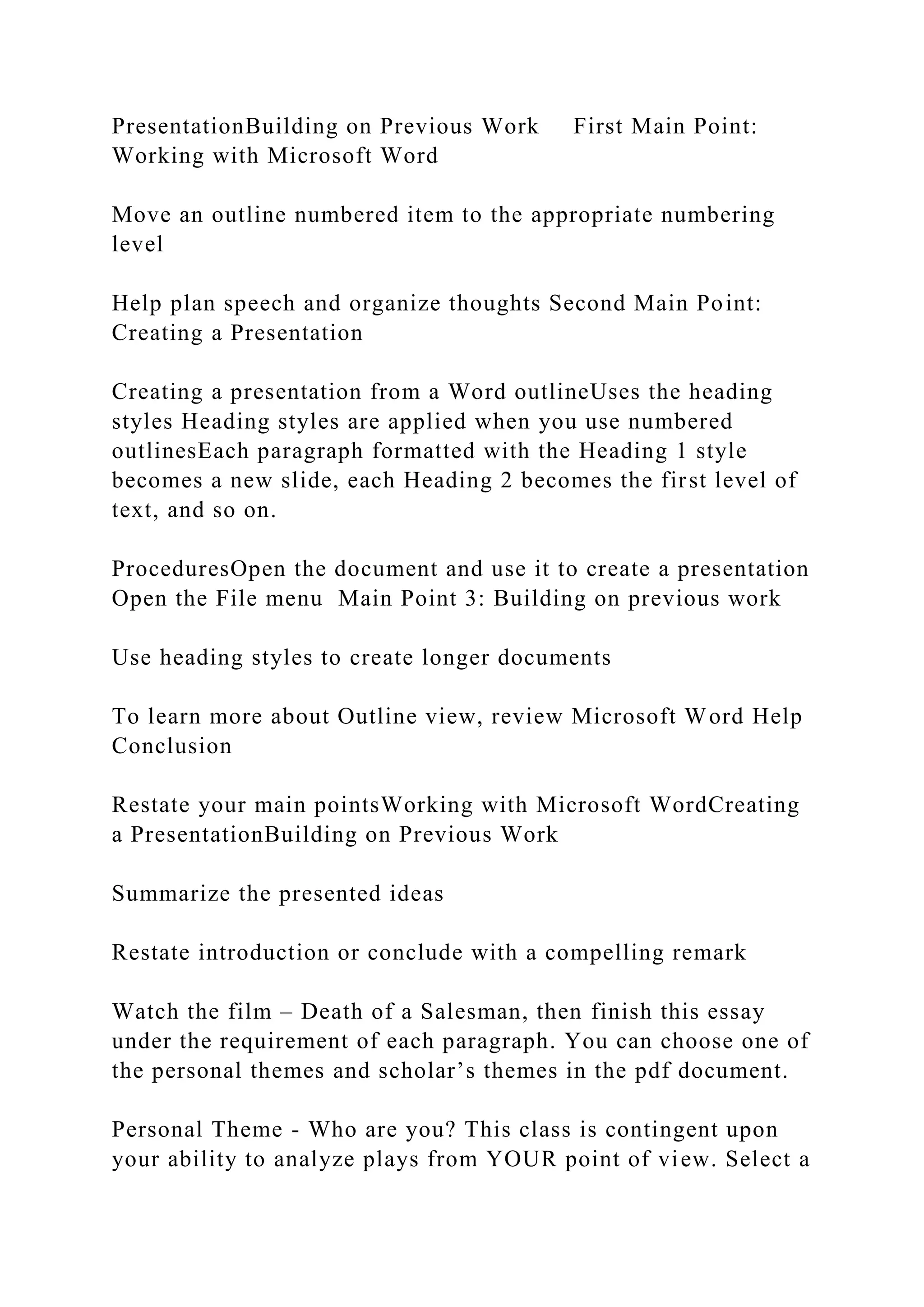 Death of a Salesman essay outline This outline is only a sug.docx