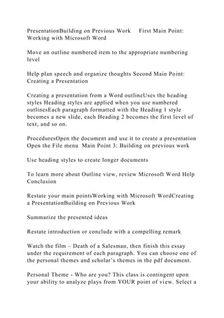 Death of a Salesman essay outline This outline is only a sug.docx ...