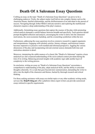 Death Of A Salesman Essay Questions.pdf