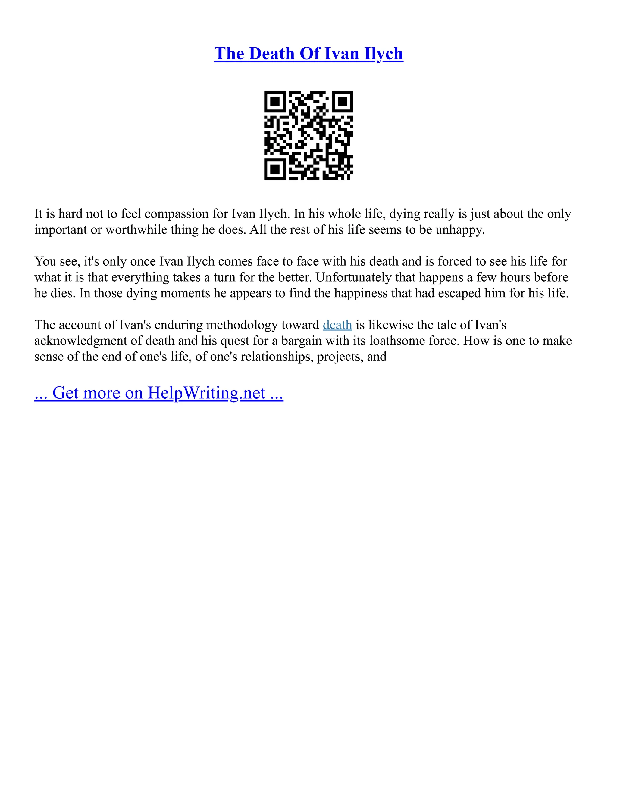 Death Of Ivan Ilych, Metamorphosis, And Heart Of Darkness | PDF