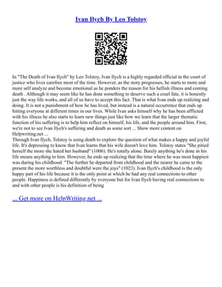 Death Of Ivan Ilych, Metamorphosis, And Heart Of Darkness | PDF