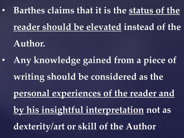 Death of the Author by Roland Barthes .pptx | Fiction | Books and Literature