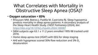 Death in Sleep Apnea: Who and How It Kills | PPTX