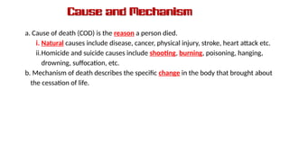 Notes on autopsies and types of death from forensics | PPTX