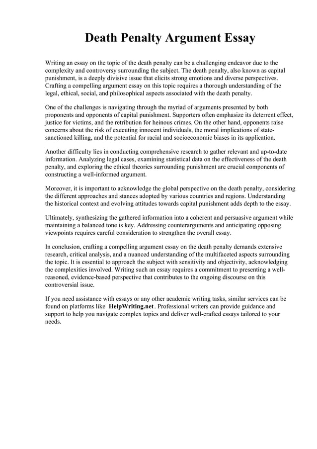 Death Penalty Argument Essay | PDF