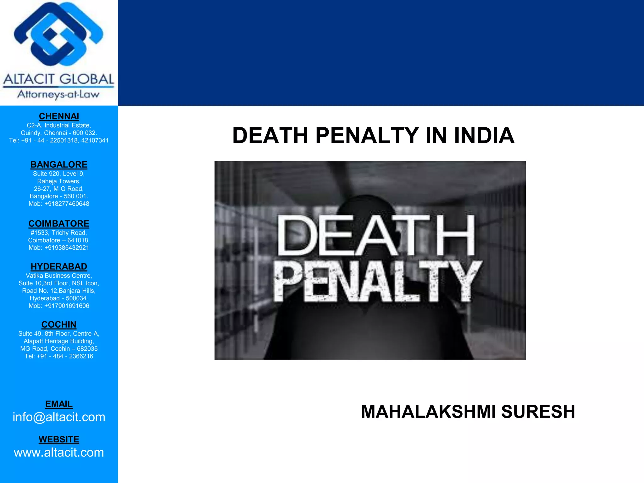 Death penalty in india | PPTX