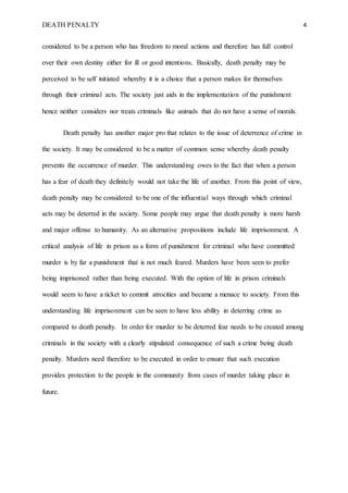 Death penalty research paper sample | DOCX