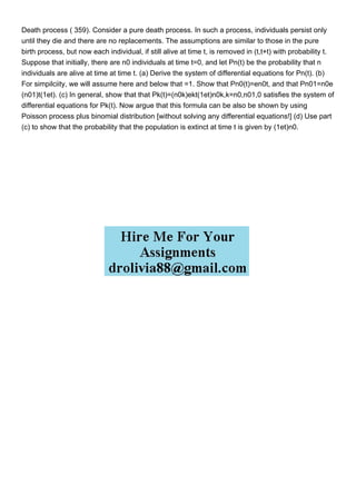 Death process 359 Consider a pure death process In suc.pdf | Physics ...