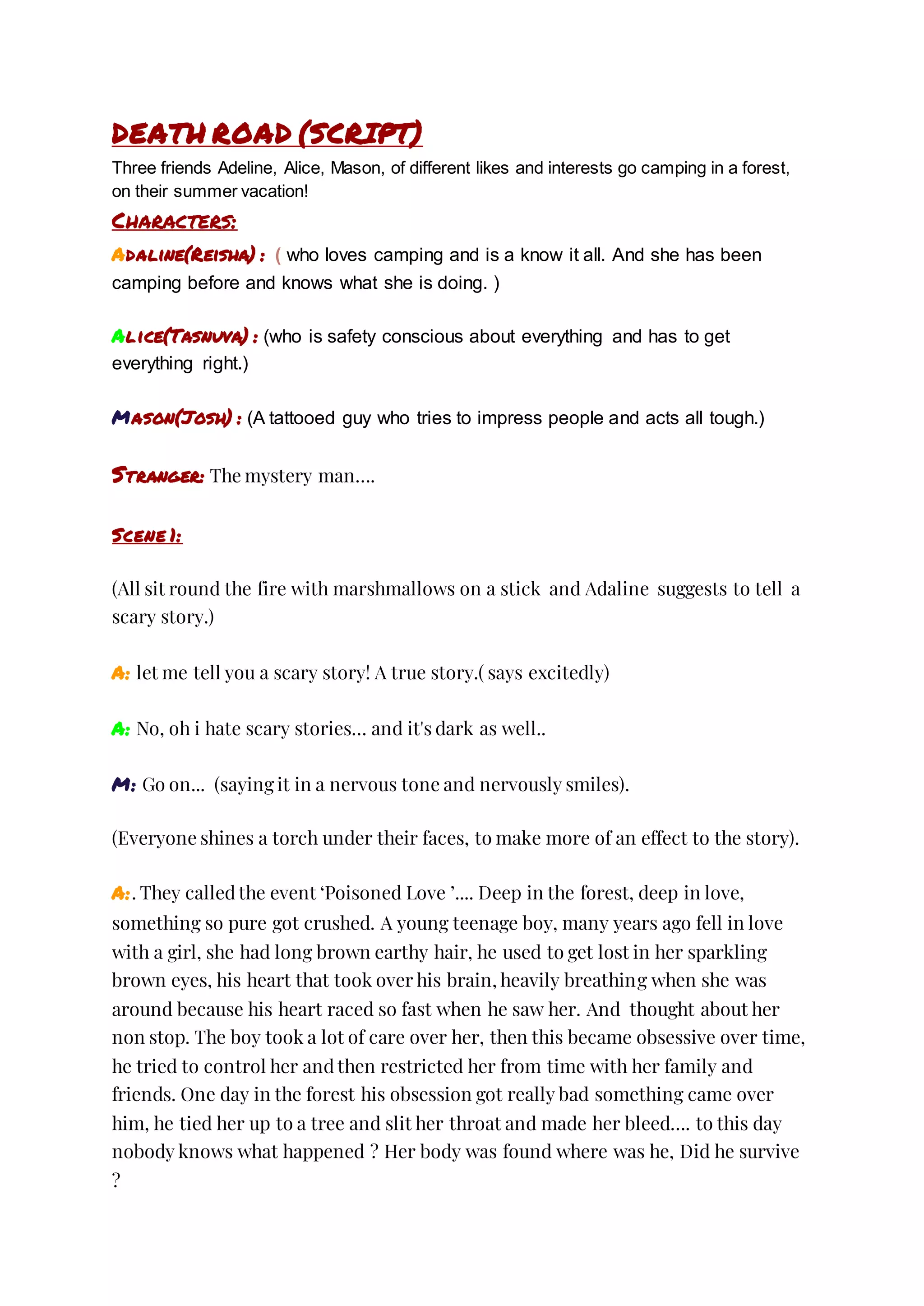 Death road (script) | DOCX