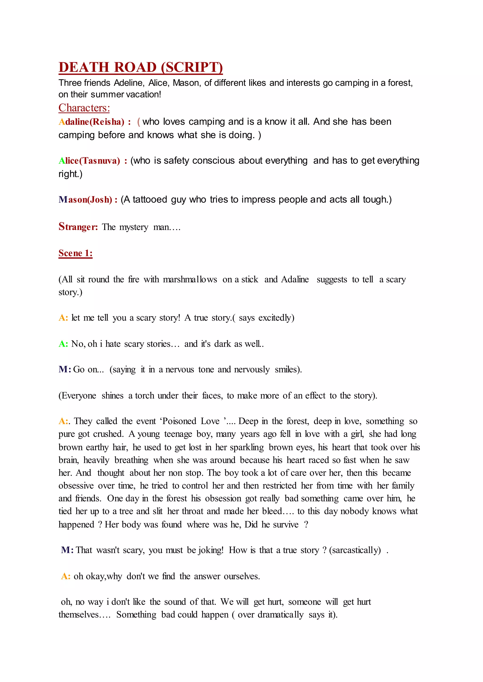 Death road (script) | PDF