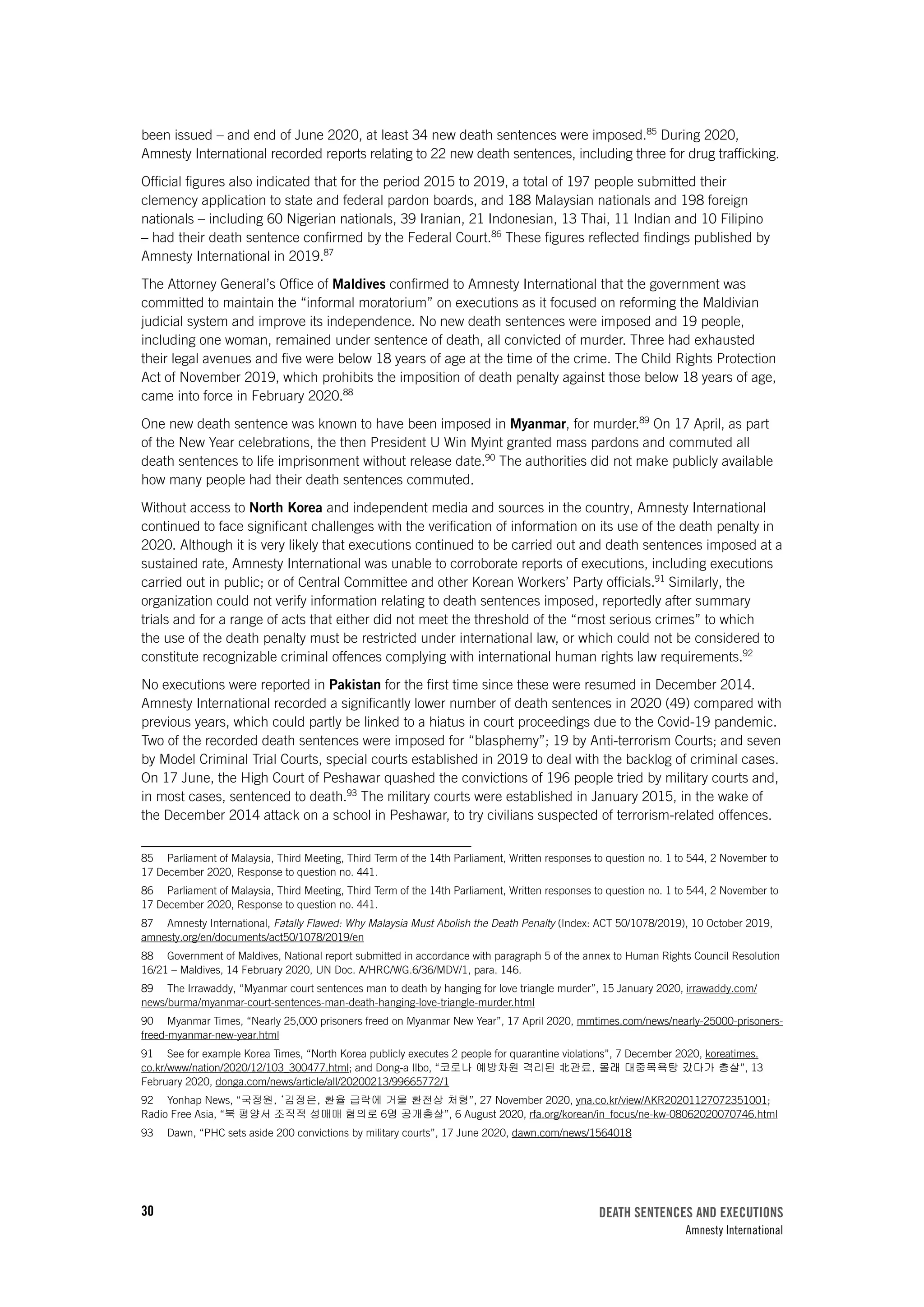 Amnesty International: Death sentences and executions 2020 | PDF