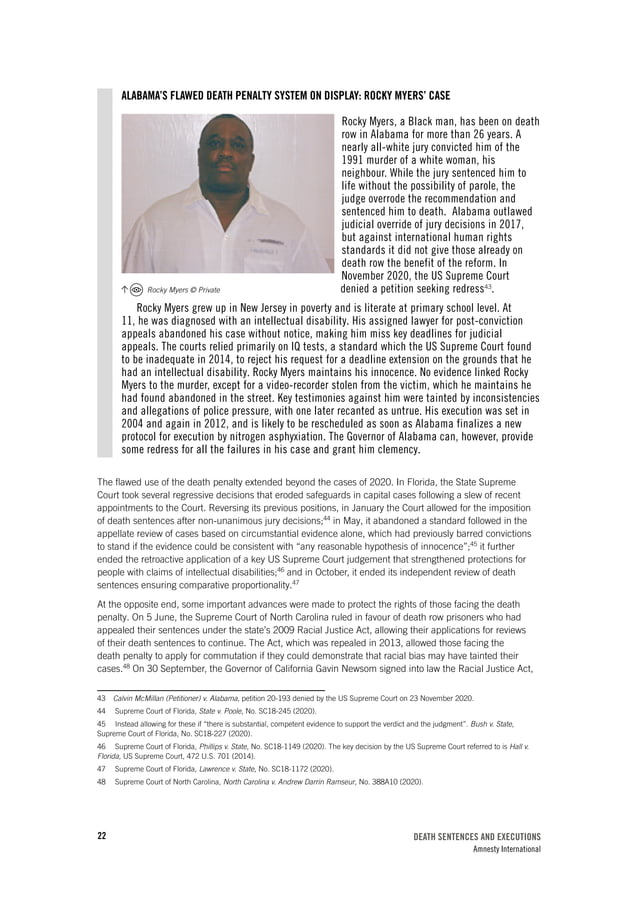 Amnesty International: Death sentences and executions 2020 | PDF