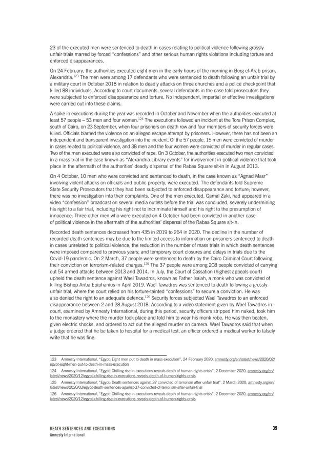 Amnesty International: Death sentences and executions 2020 | PDF