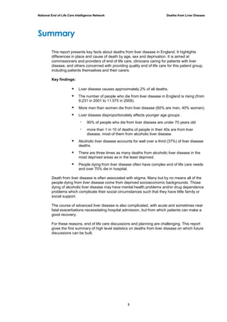 Death from liver disease : Implications for end of life care in England ...