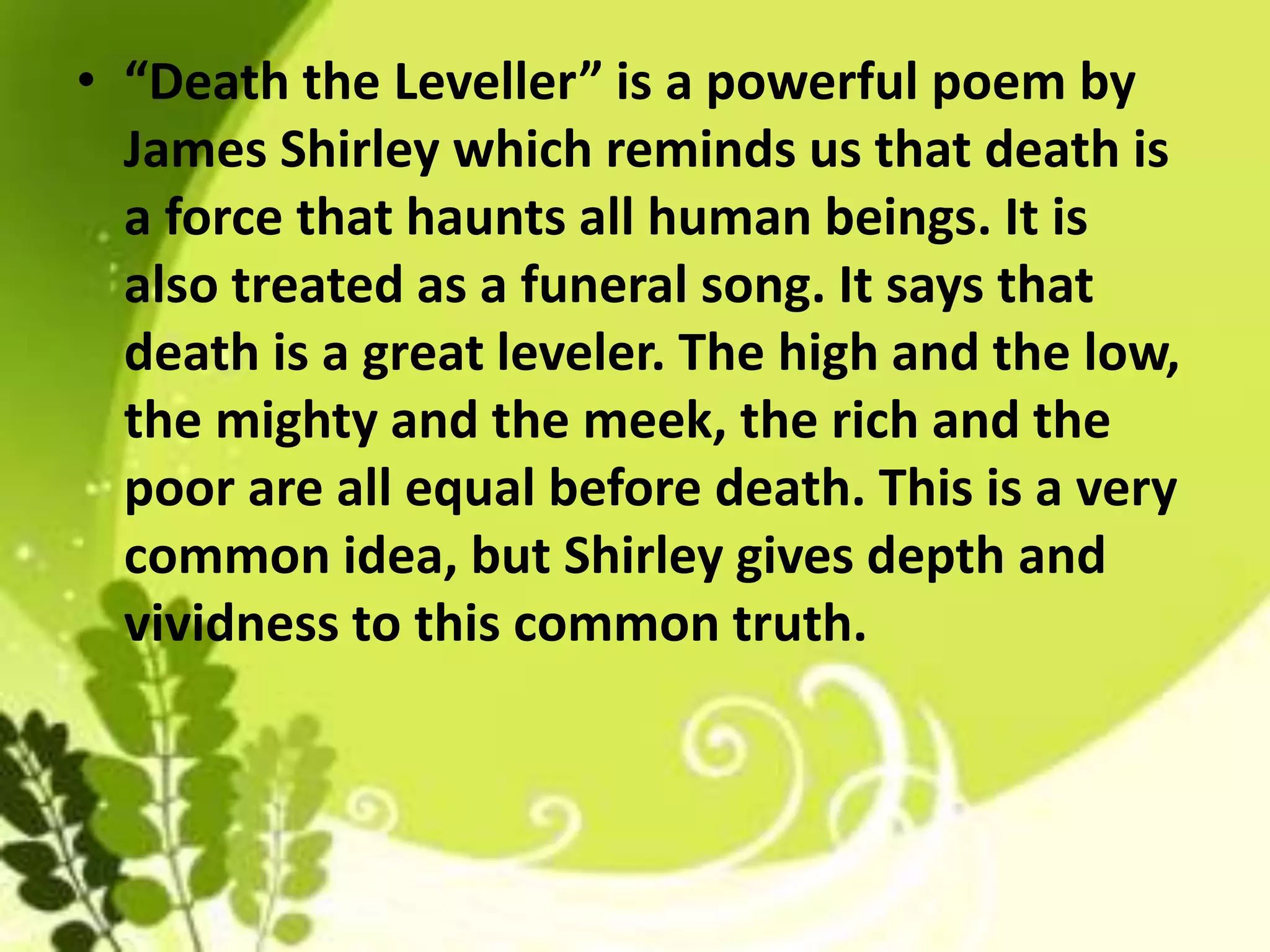 Death the Leveller | PPTX