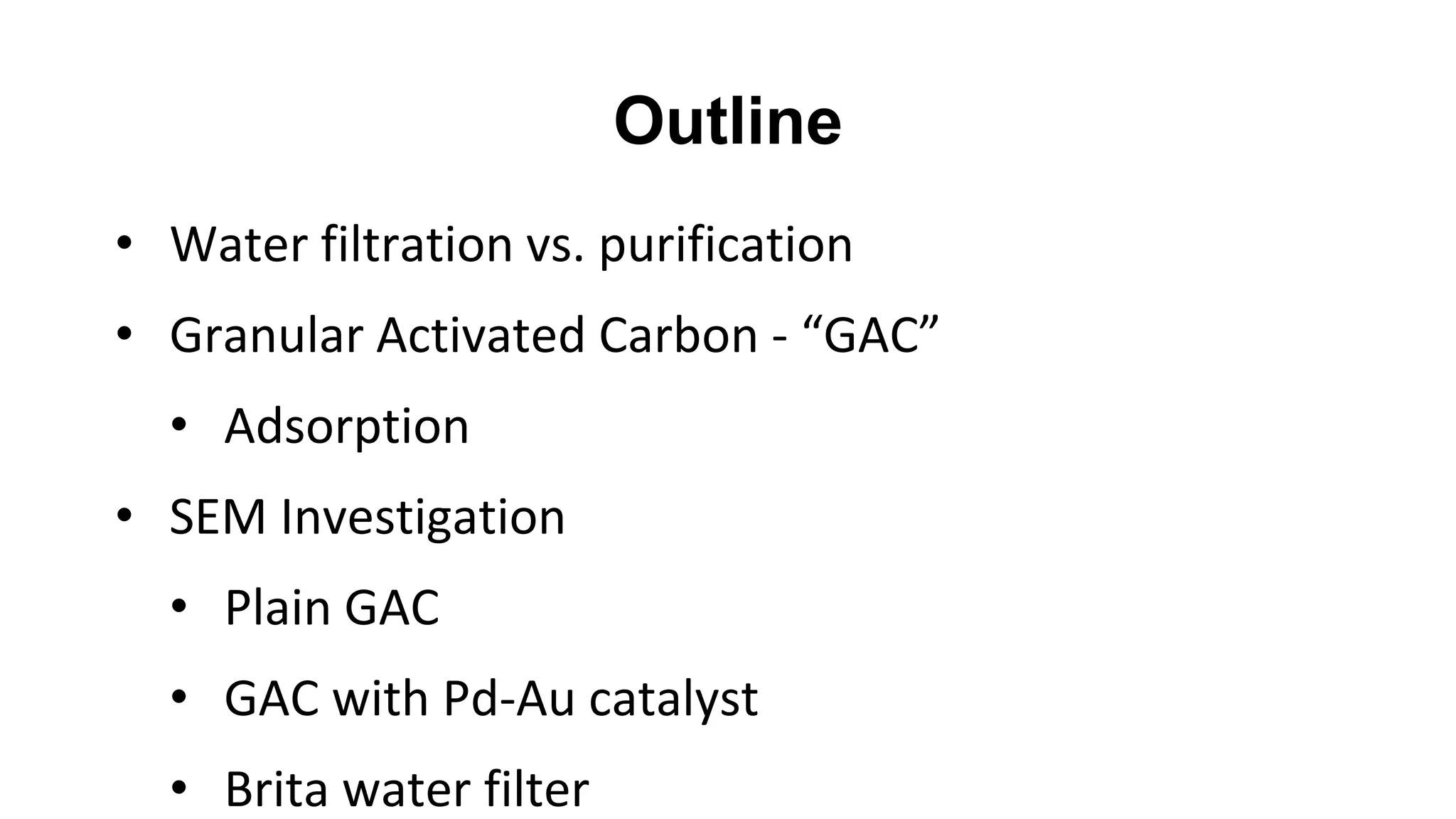 SEM water filtration analysis | PPTX