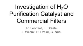SEM water filtration analysis | PPTX
